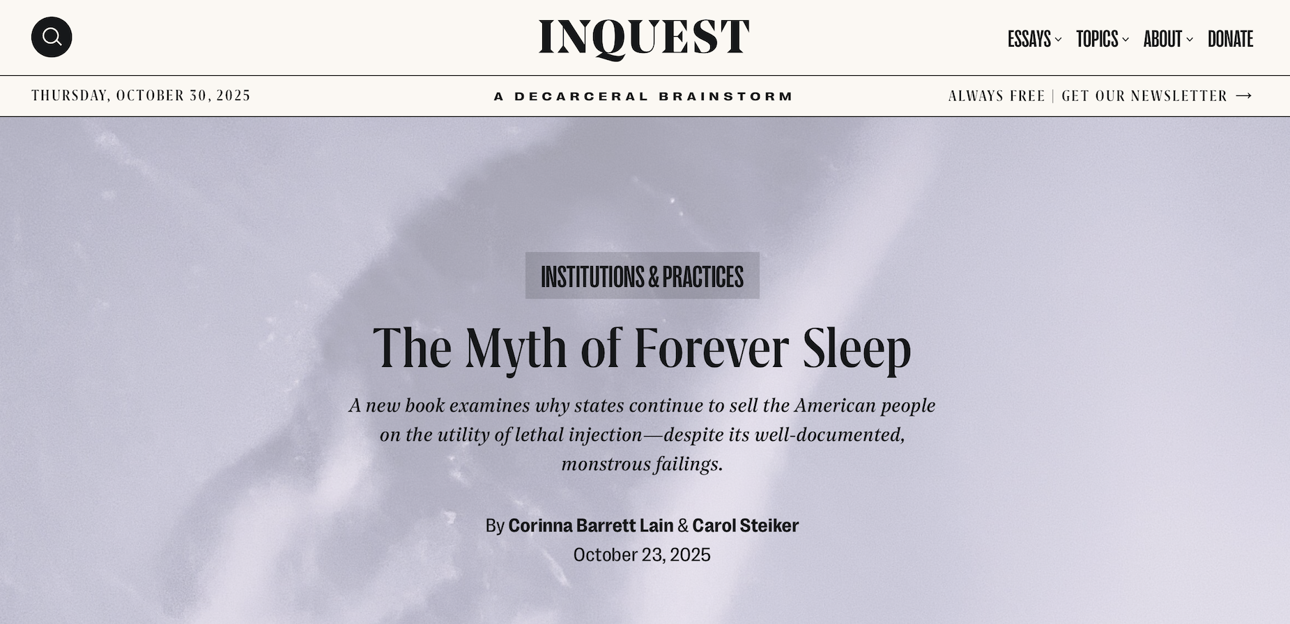 Corinna Lain interviewed by Carol Steiker on the fight to end the use ...